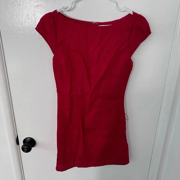 Reformation | Dresses | Reformation Cherry Red 0 Linen Mini Dress ...